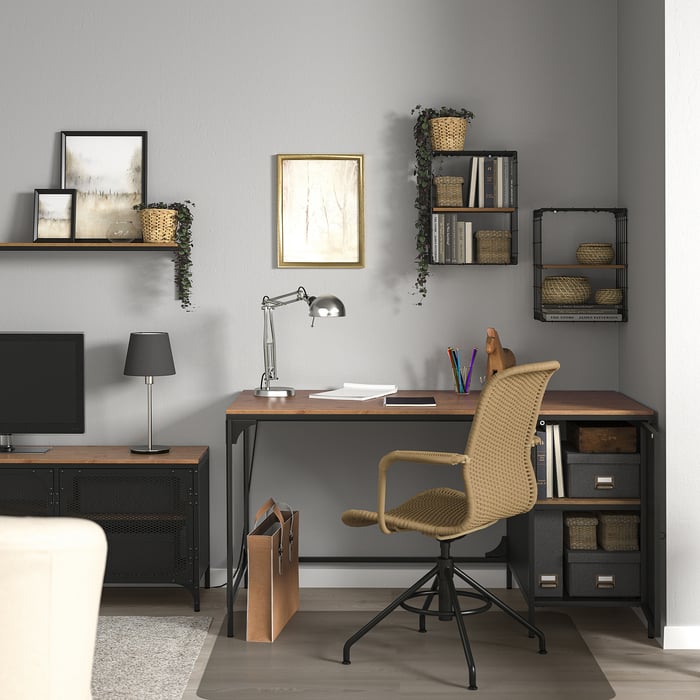 FJÄLLBO skrivebord, sort, 140x70 cm - IKEA