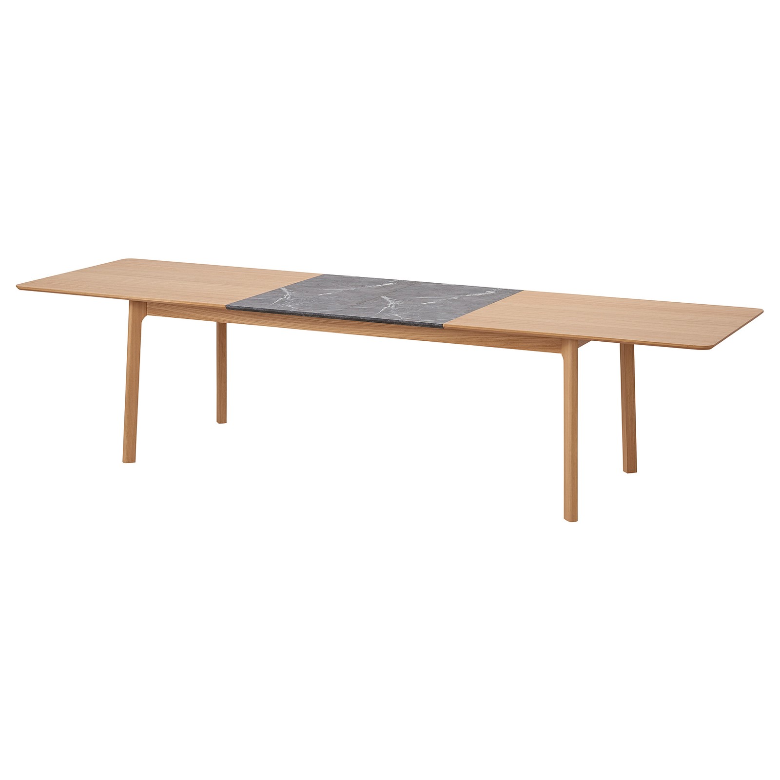 MELLANSEL Bord med udtræk - egetræsfiner/sort marmormønstret - IKEA