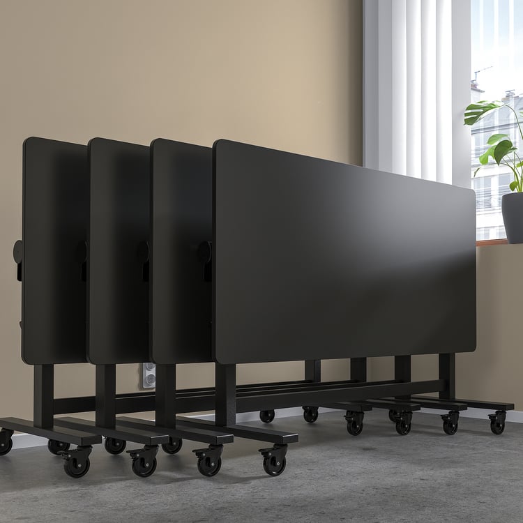 MITTZON klapbord med hjul, sort, 140x70 cm - IKEA