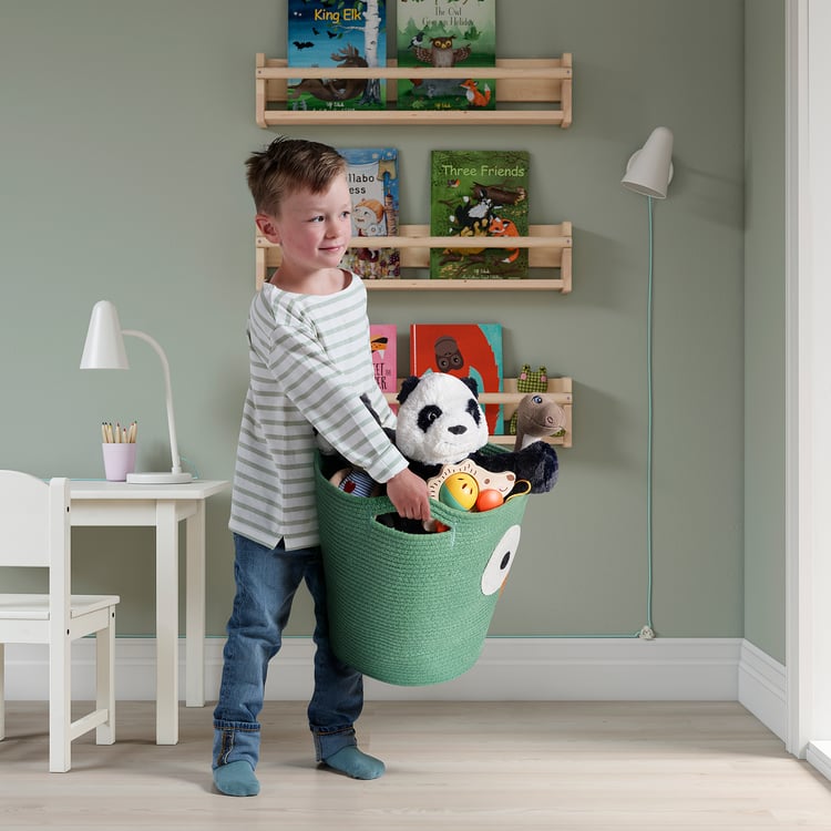 UPPSTÅ opbevaringspose, flettet/grøn, 35 cm - IKEA