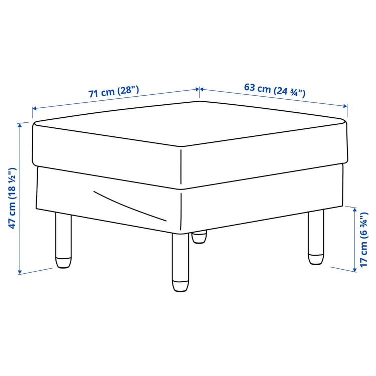 SALTSJÖBADEN footstool, Vittangi light beige/white - IKEA Estonia