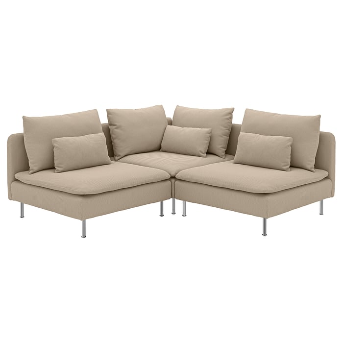 SÖDERHAMN corner sofa, 3-seat, Kelinge beige - IKEA Estonia
