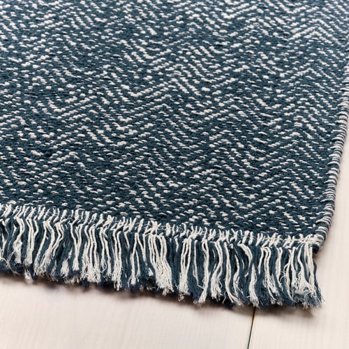 LOKBYTE vaip, madal, tumesinine/helebeež, 170x240 cm - IKEA Eesti