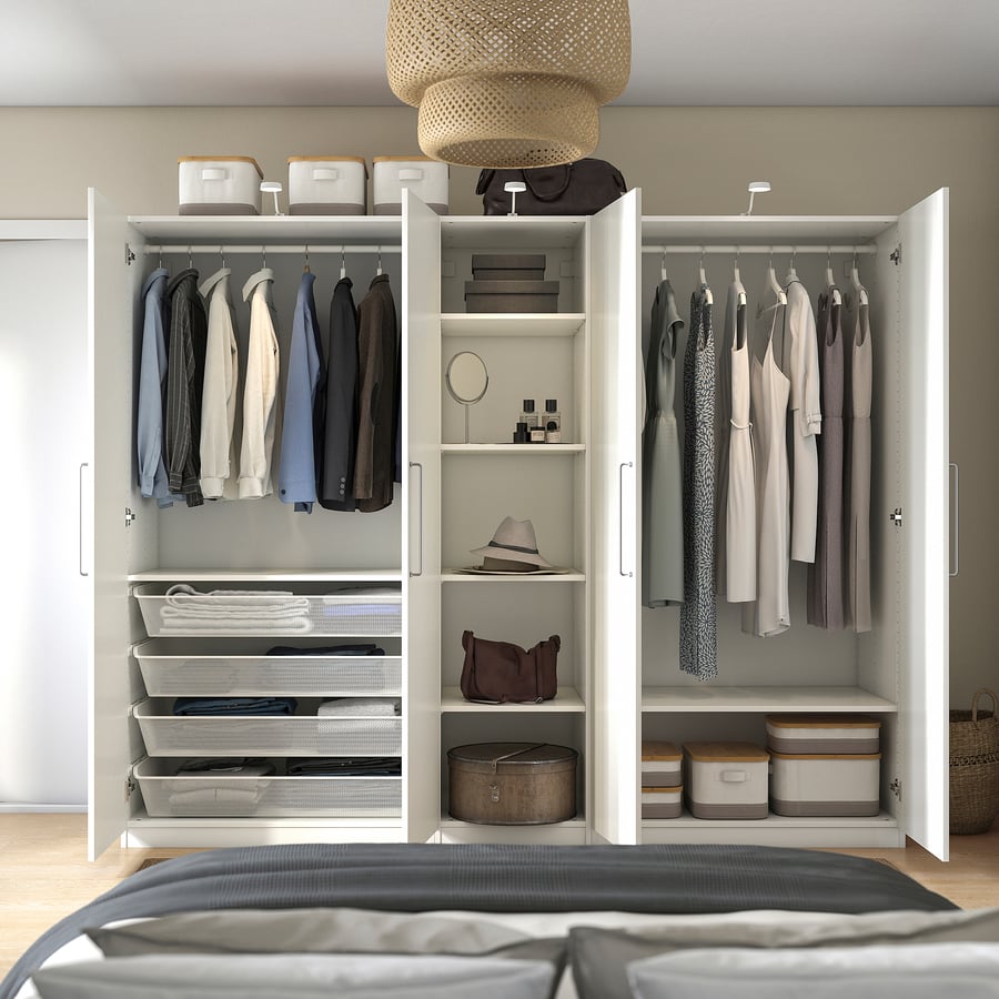 PAX / FORSAND riidekapp, valge/valge, 250x60x201 cm - IKEA Eesti