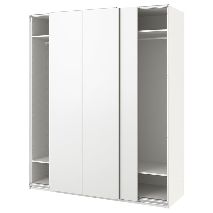 PAX / HASVIK riidekapp, valge/valge, 200x66x236 cm - IKEA Eesti