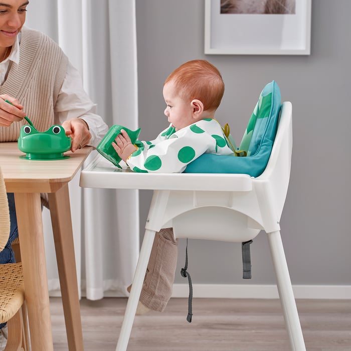 ANTILOP highchair with tray, white/white - IKEA