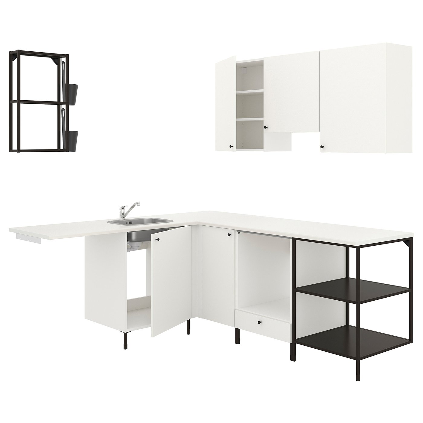 ENHET Corner kitchen - anthracite/white - IKEA
