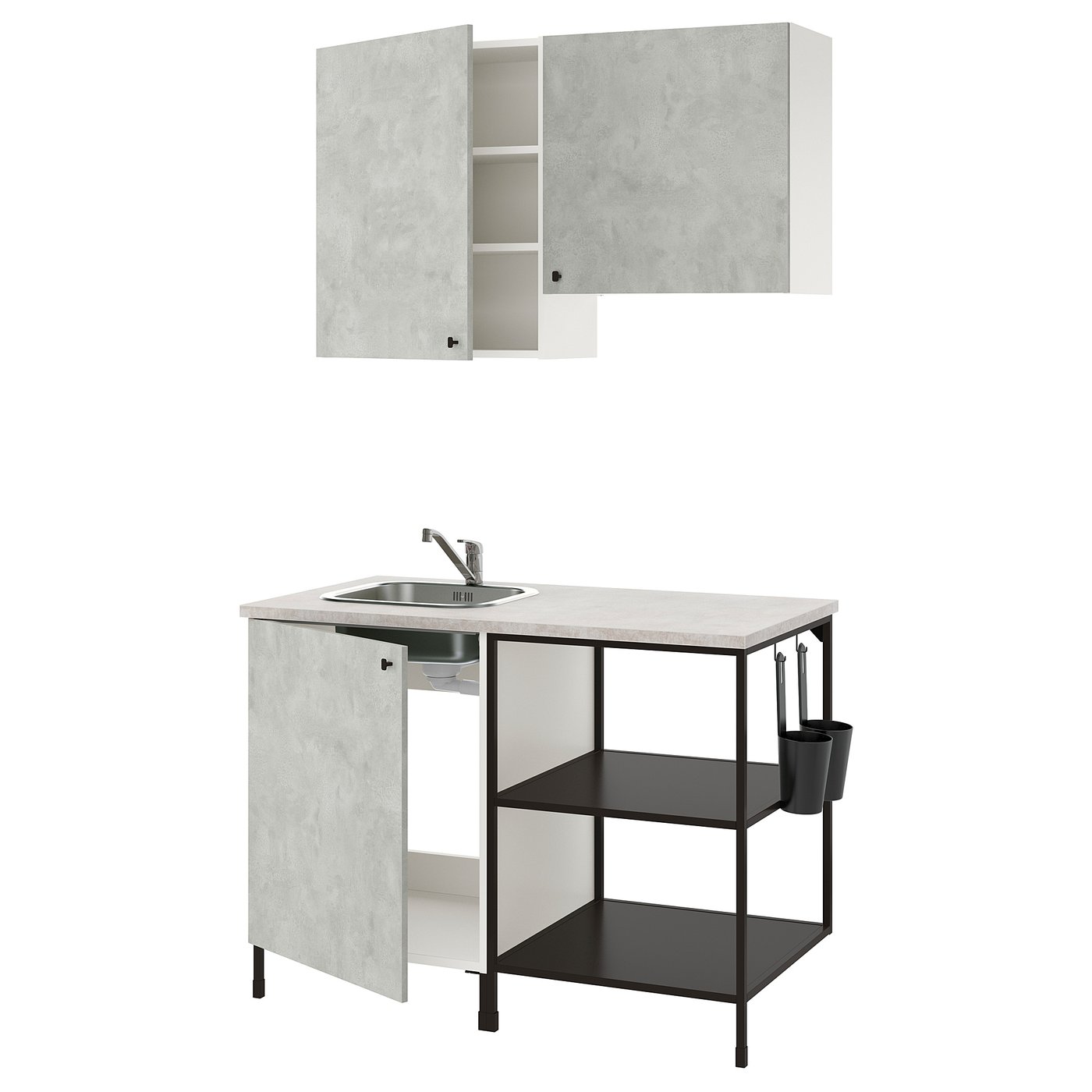 ENHET Kitchen - anthracite/concrete effect - IKEA