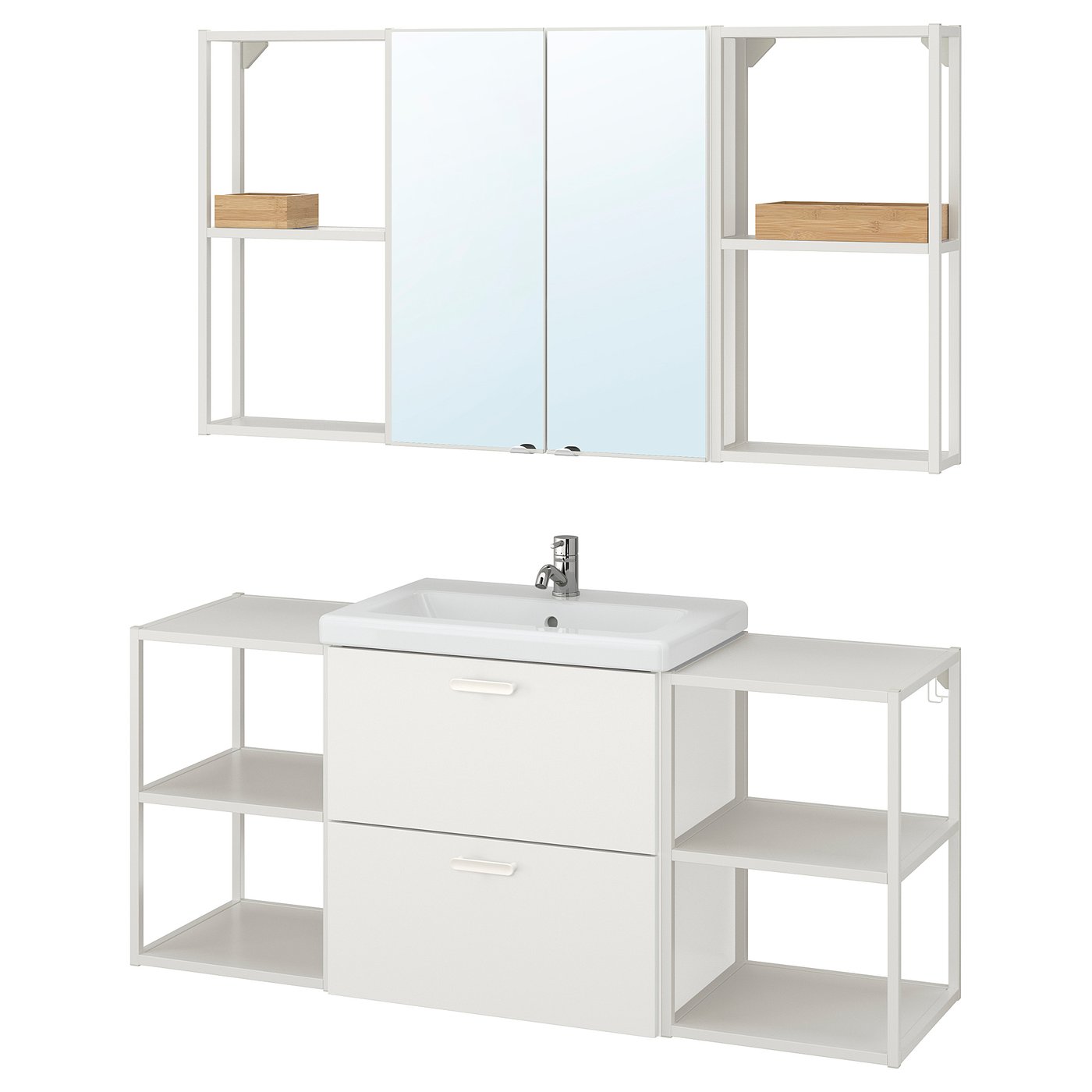 ENHET / TVÄLLEN Bathroom furniture, set of 18 - white/Pilkån tap - IKEA