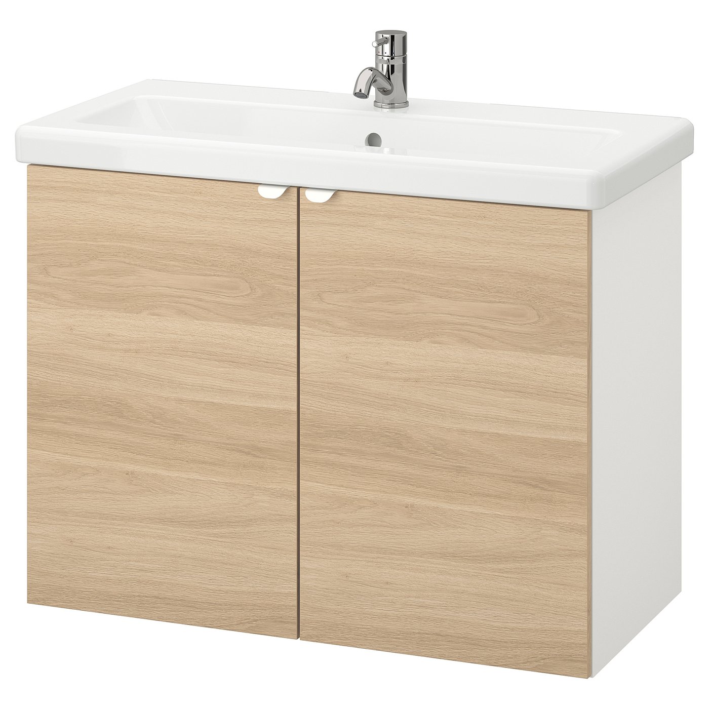 ENHET / TVÄLLEN Wash-basin cabinet with 2 doors - oak effect/white ...