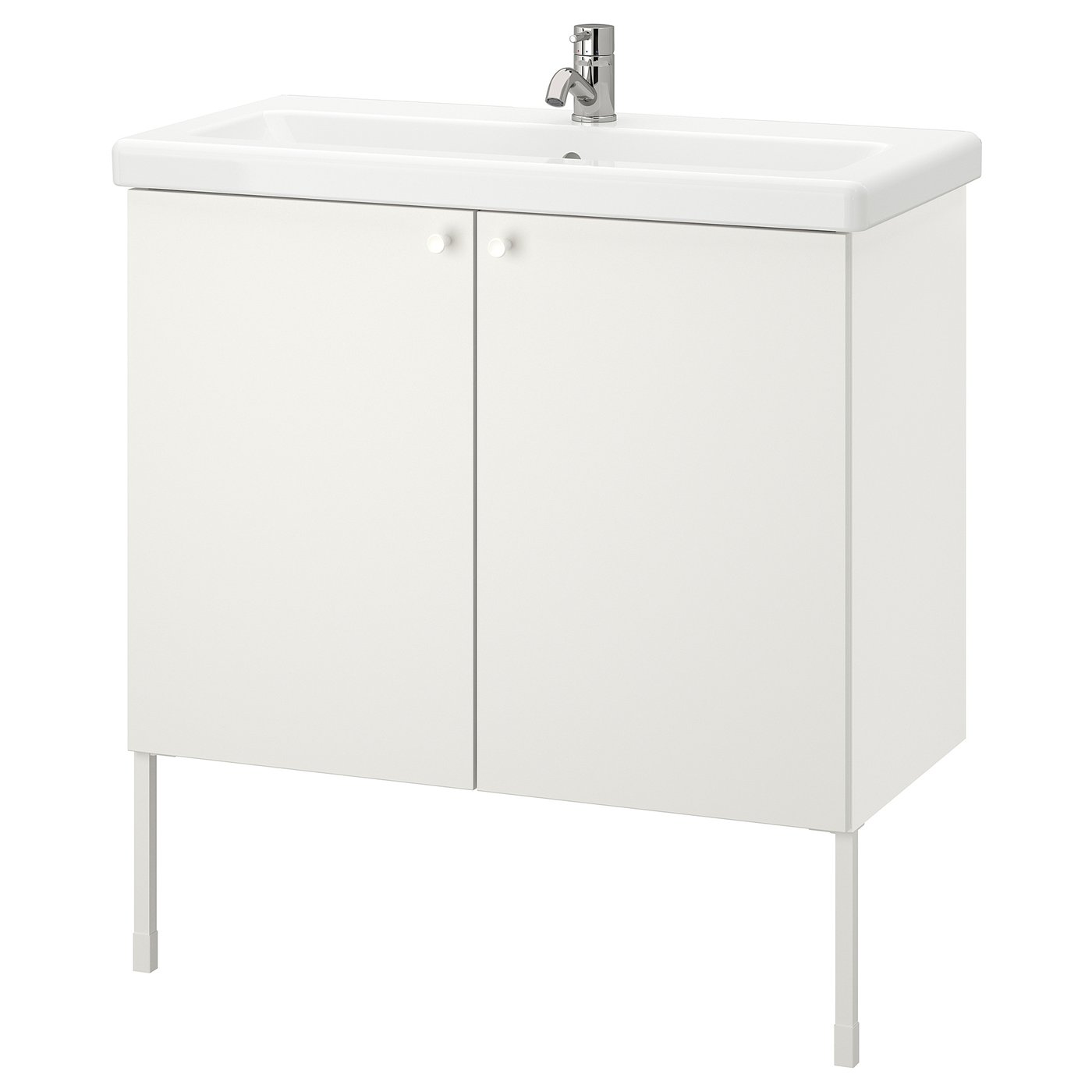 ENHET / TVÄLLEN Wash-basin cabinet with 2 doors - white/Pilkån tap - IKEA