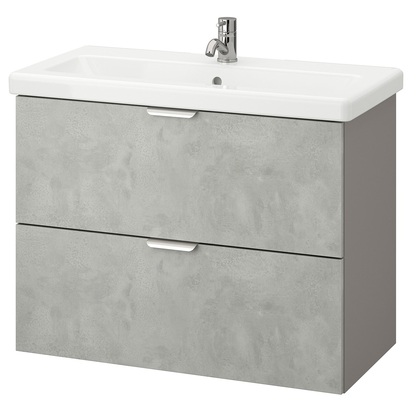 ENHET / TVÄLLEN Wash-stand with 2 drawers - concrete effect/grey Pilkån ...