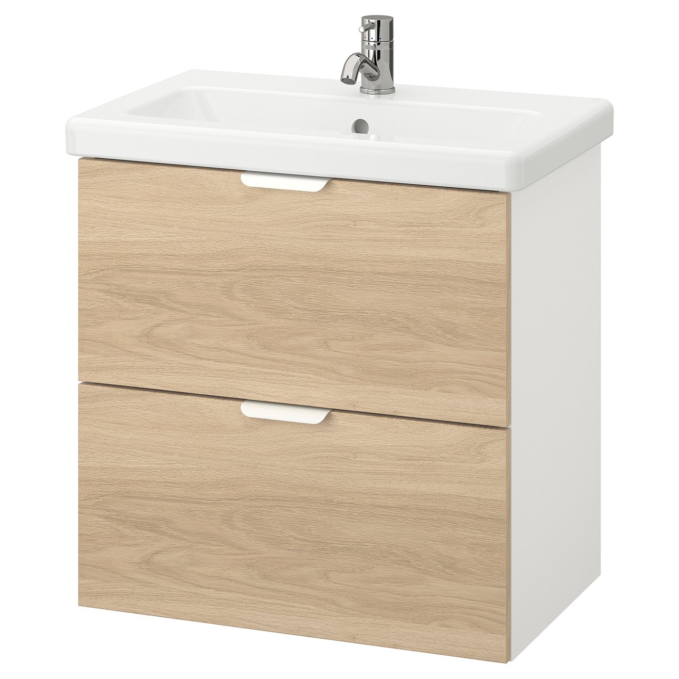 ENHET / TVÄLLEN Wash-stand with 2 drawers - oak effect/white Pilkån tap ...