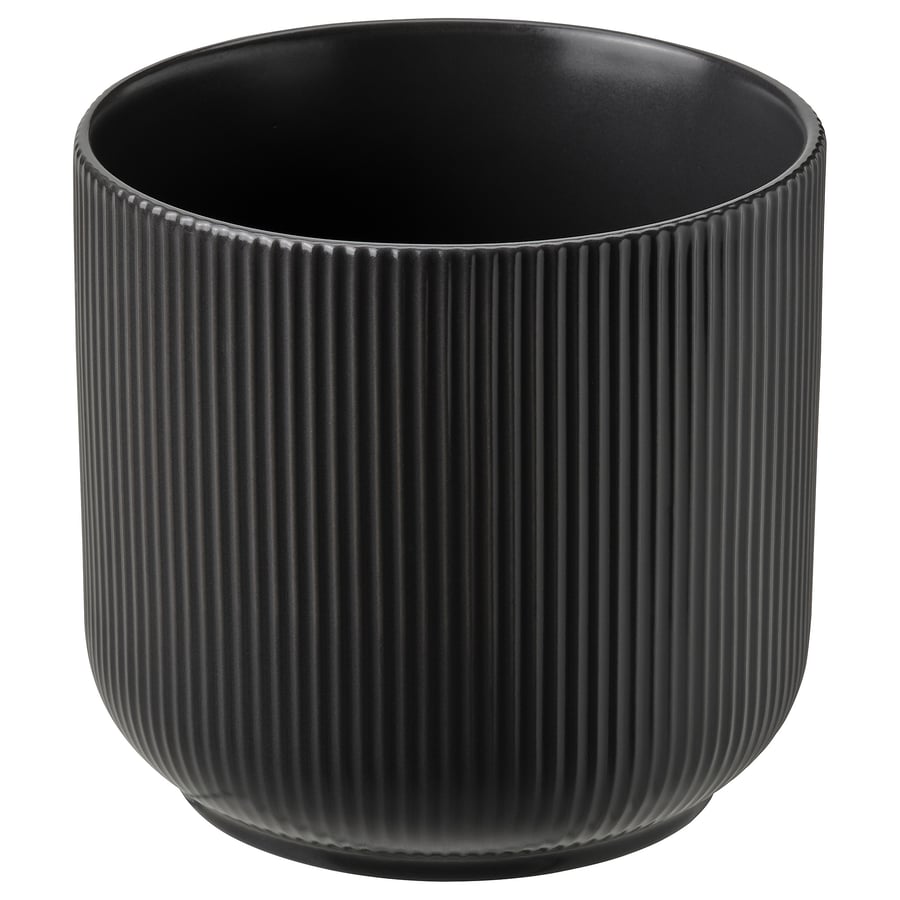 GRADVIS plant pot, in/outdoor black, 12 cm - IKEA