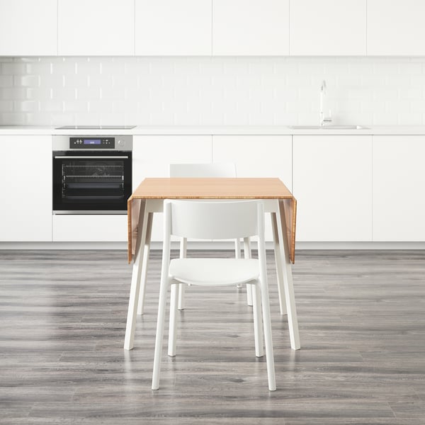 IKEA PS 2012 / JANINGE table and 4 chairs, bamboo/white, 138 cm - IKEA