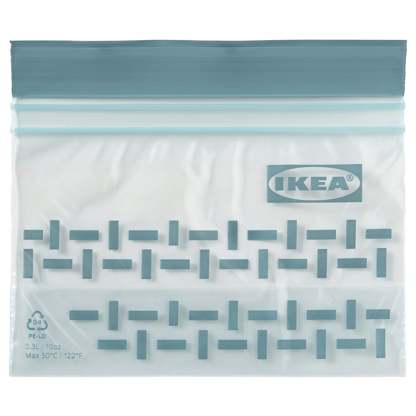 ISTAD resealable bag, patterned/grey-green, 0.3 l - IKEA