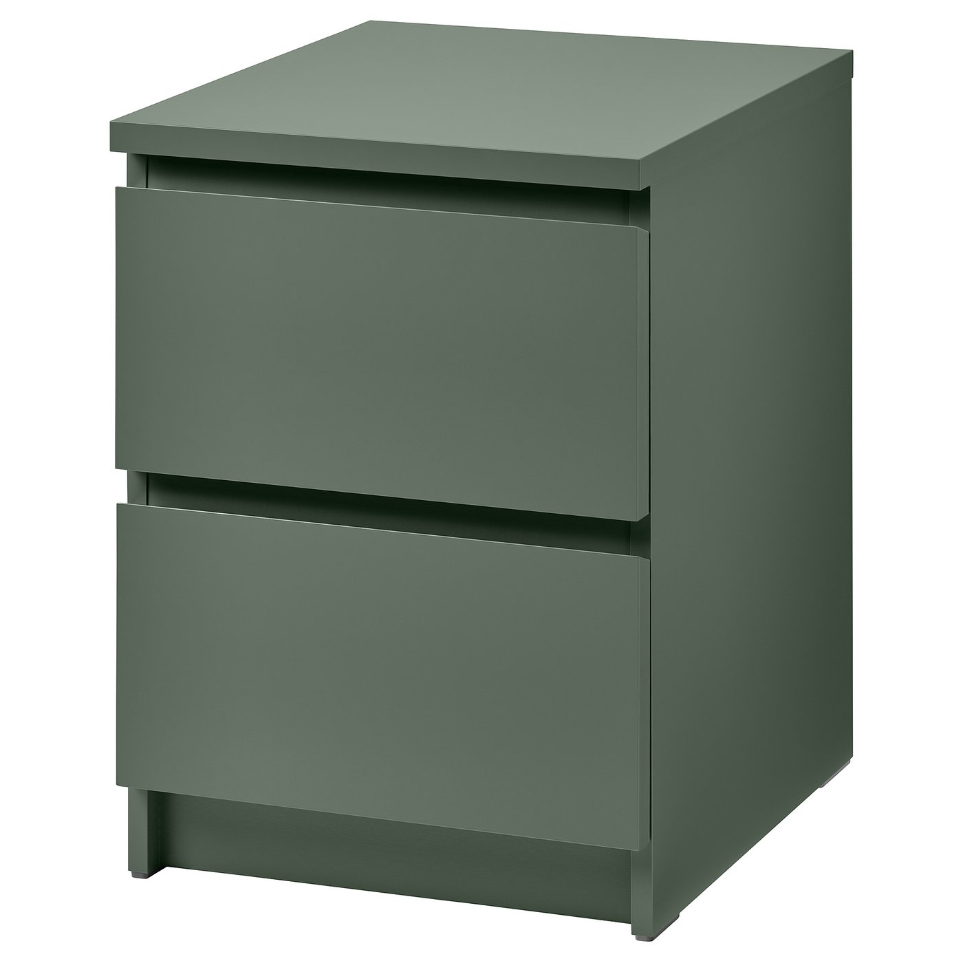 MALM chest of 2 drawers, grey-green, 40x55 cm - IKEA