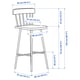 NORRARYD bar stool with backrest, black, 74 cm - IKEA