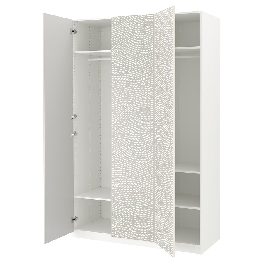 PAX / MISTUDDEN wardrobe combination, white/grey patterned, 150x60x236 ...