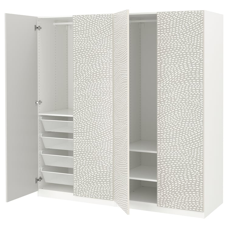 PAX / MISTUDDEN wardrobe combination, white/grey patterned, 200x60x201 ...