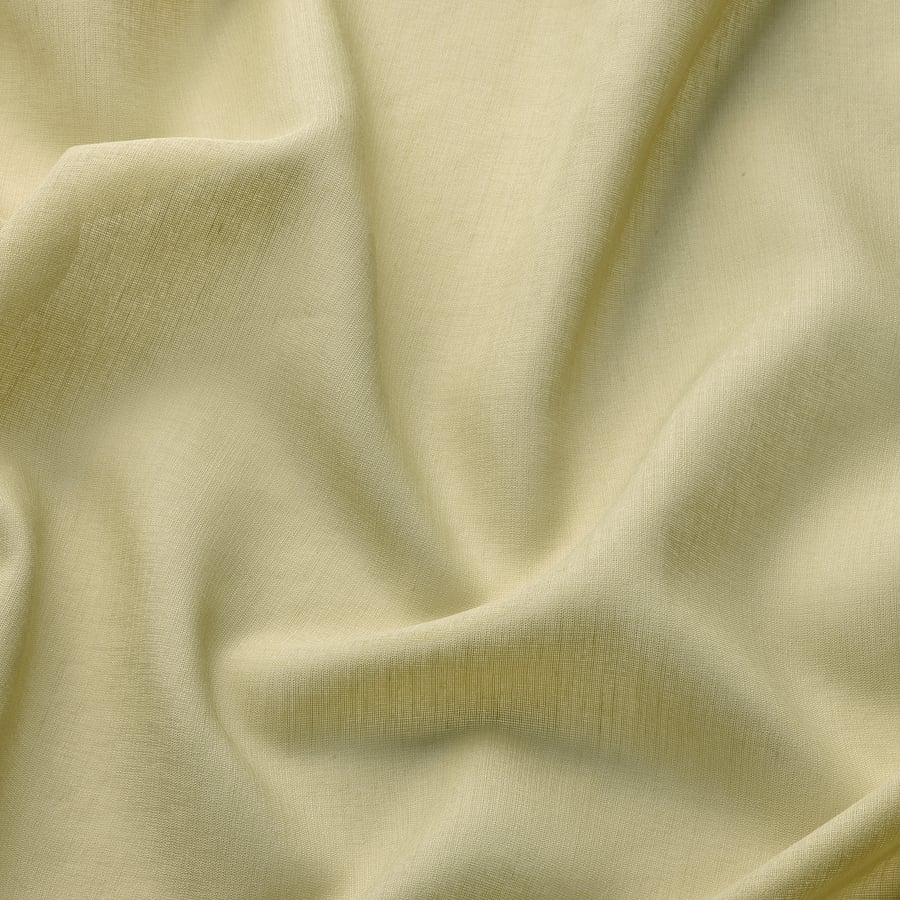 ROSENROBINIA sheer curtain, 1 piece, light olive-green/with heading ...