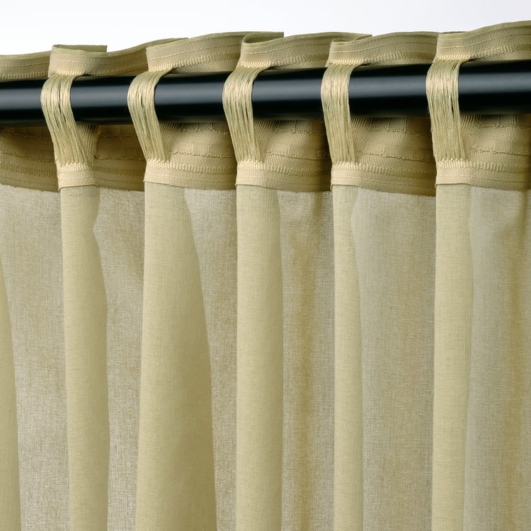 ROSENROBINIA sheer curtain, 1 piece, light olive-green/with heading ...