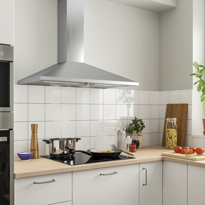 RYTMISK wall mounted extractor hood, stainless steel, 90 cm - IKEA