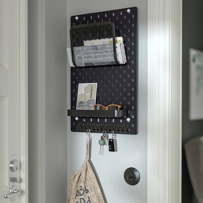 SKÅDIS pegboard, black, 36x56 cm - IKEA