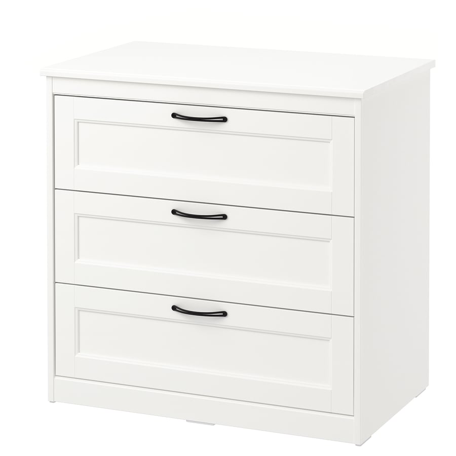 SONGESAND chest of 3 drawers, white, 82x81 cm - IKEA