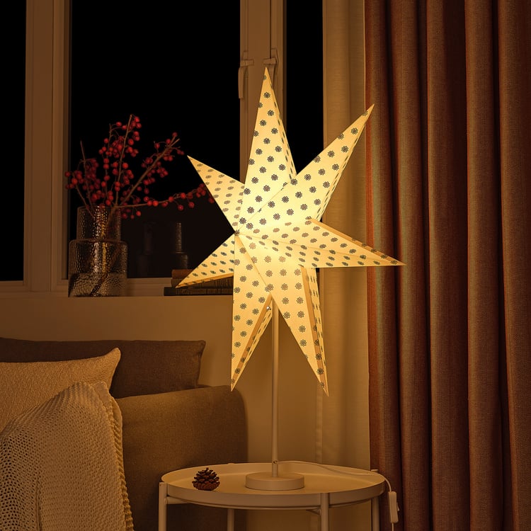 STRÅLA lamp shade, flower/silver-colour, 70 cm - IKEA