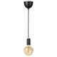 SUNNEBY / MOLNART pendant lamp with light bulb, black/ellipse shaped ...