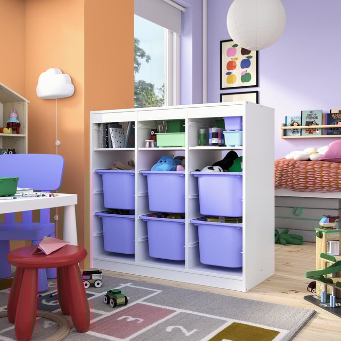 TROFAST storage combination, with shelves/boxes room divider/white ...