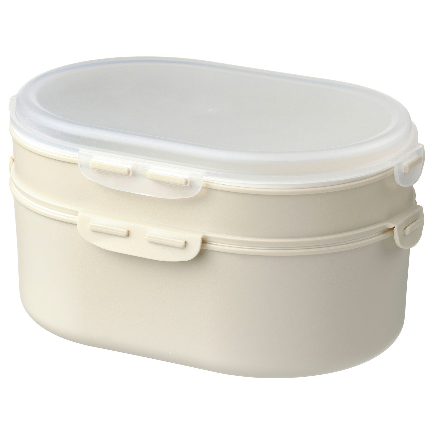 UTBJUDA stackable lunch box for dry food, light grey-beige - IKEA