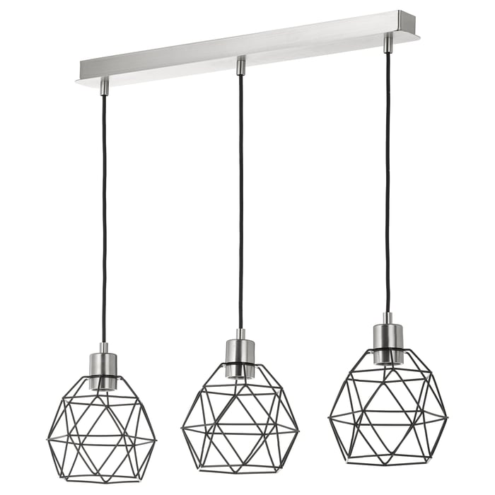 BRUNSTA / SKAFTET Llum de sostre, negre/niquelat rectangle - IKEA