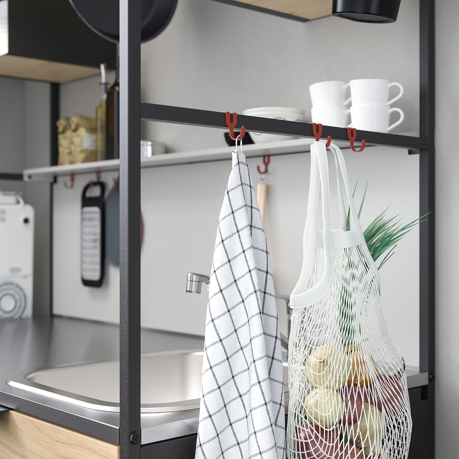 ÄSPINGE Kitchenette, black/ash, 120x60x202 cm - IKEA Spain