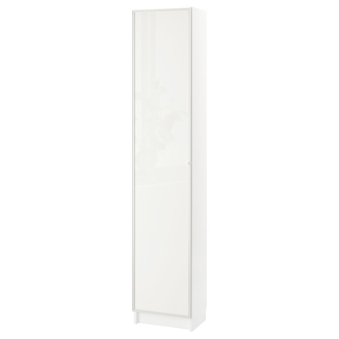 BILLY / HÖGBO bookcase combination w glass doors, white, 40x30x202 cm ...