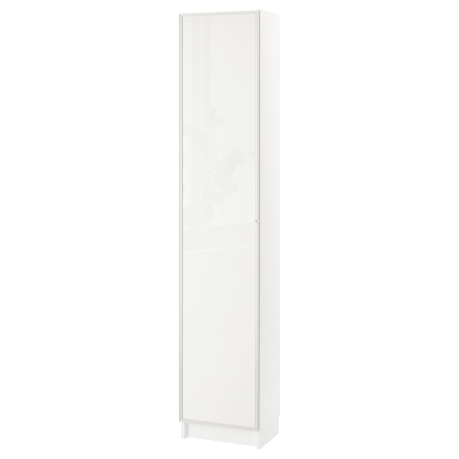 BILLY / HÖGBO bookcase combination w glass doors, white, 40x30x202 cm ...