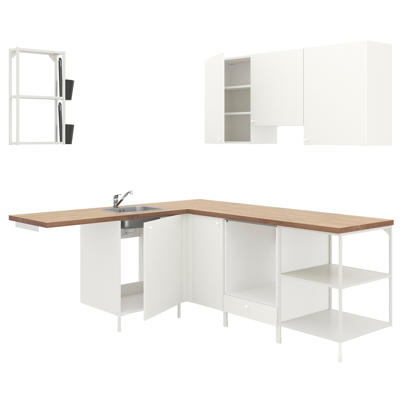 ENHET corner kitchen, white - IKEA Spain