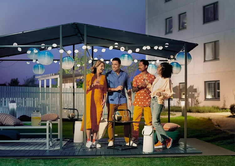 GUNNÖN Gazebo, dark grey/grey, 238x233 cm - IKEA