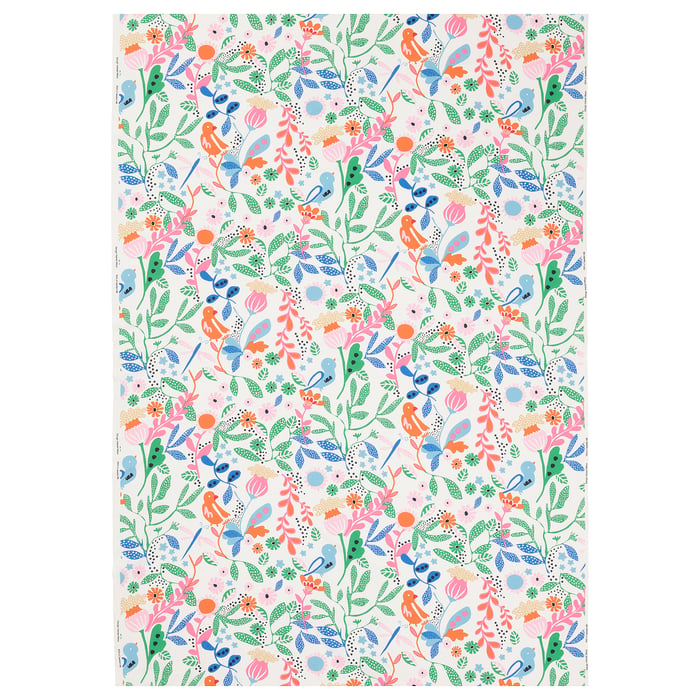 KUNGSLJUSMAL pre-cut fabric, multicolour/bird floral pattern, 150x300 ...