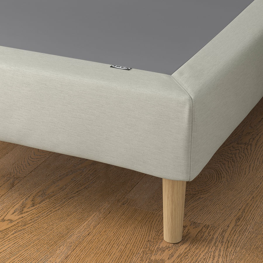 LYNGÖR slatted mattress base, incl leg/Knisa light beige, 180x200 cm ...