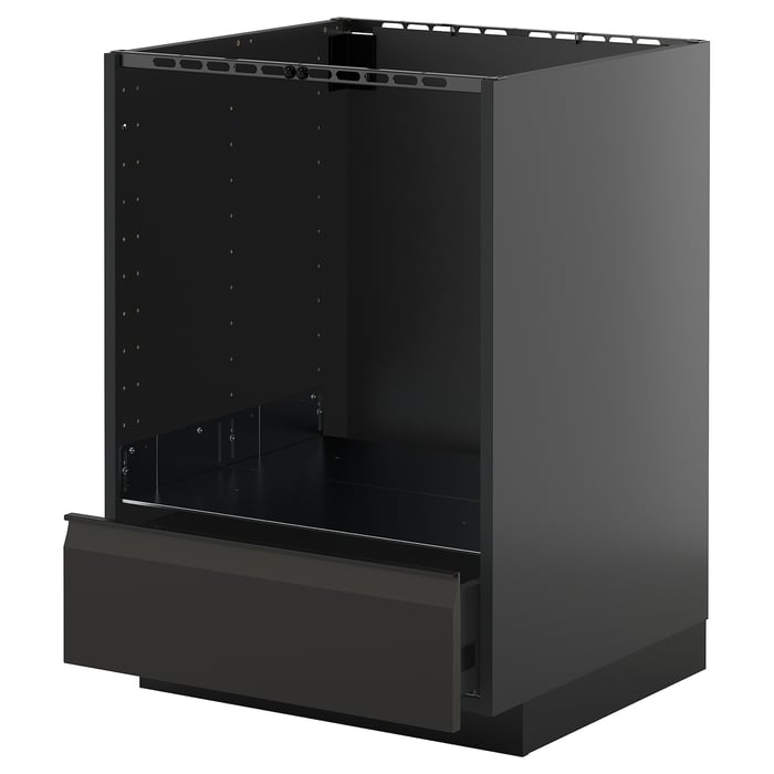 METOD / KNIVSHULT base cabinet for oven with drawer, black-grey/Upplöv ...