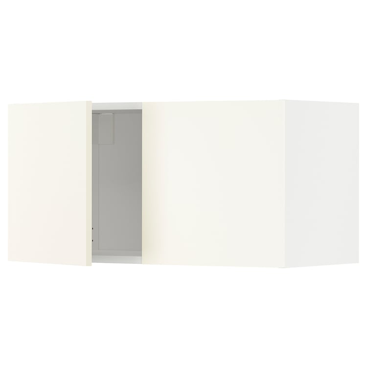 METOD wall cabinet with 2 doors, white/Vallstena white, 80x40 cm - IKEA ...