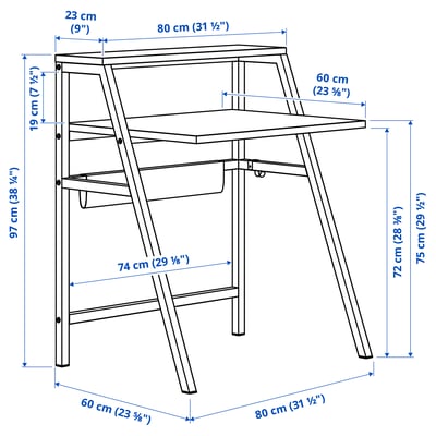 MITTPLAN desk, white, 80x60 cm - IKEA Spain