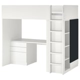 SMÅSTAD Loft bed, white white/with desk with 4 drawers, 90x200 cm - IKEA