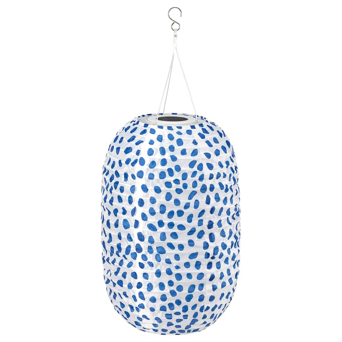 SOLVINDEN pendant lamp, spotted solar-powered/blue, 43 cm - IKEA Spain