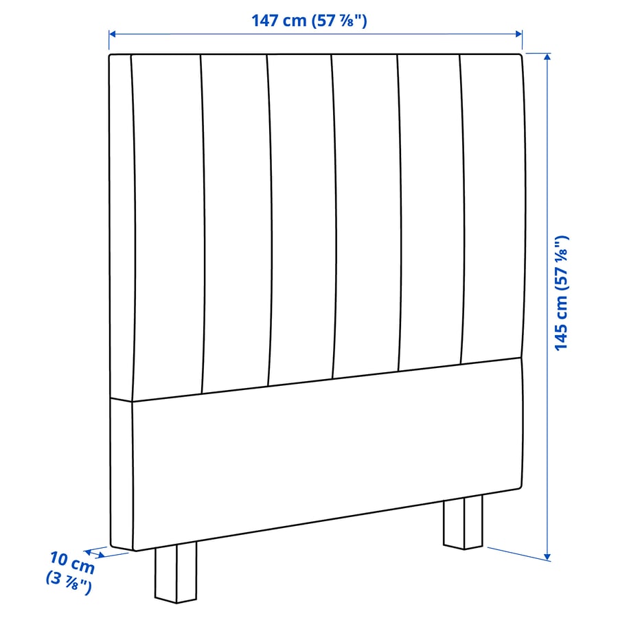 TJÅLLE upholstered ottoman bed, with headboard/Bomstad white, 140x200 ...