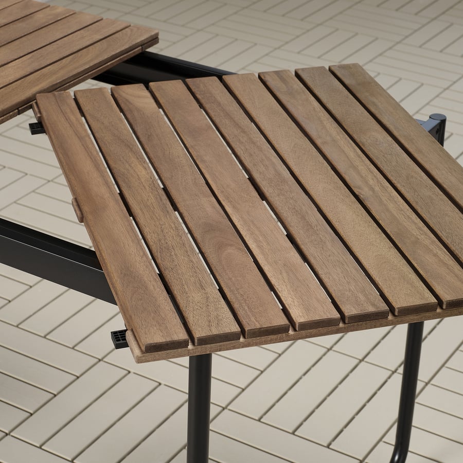 VÄSMAN extendable table, outdoor, light brown stained, 135/190x74 cm ...