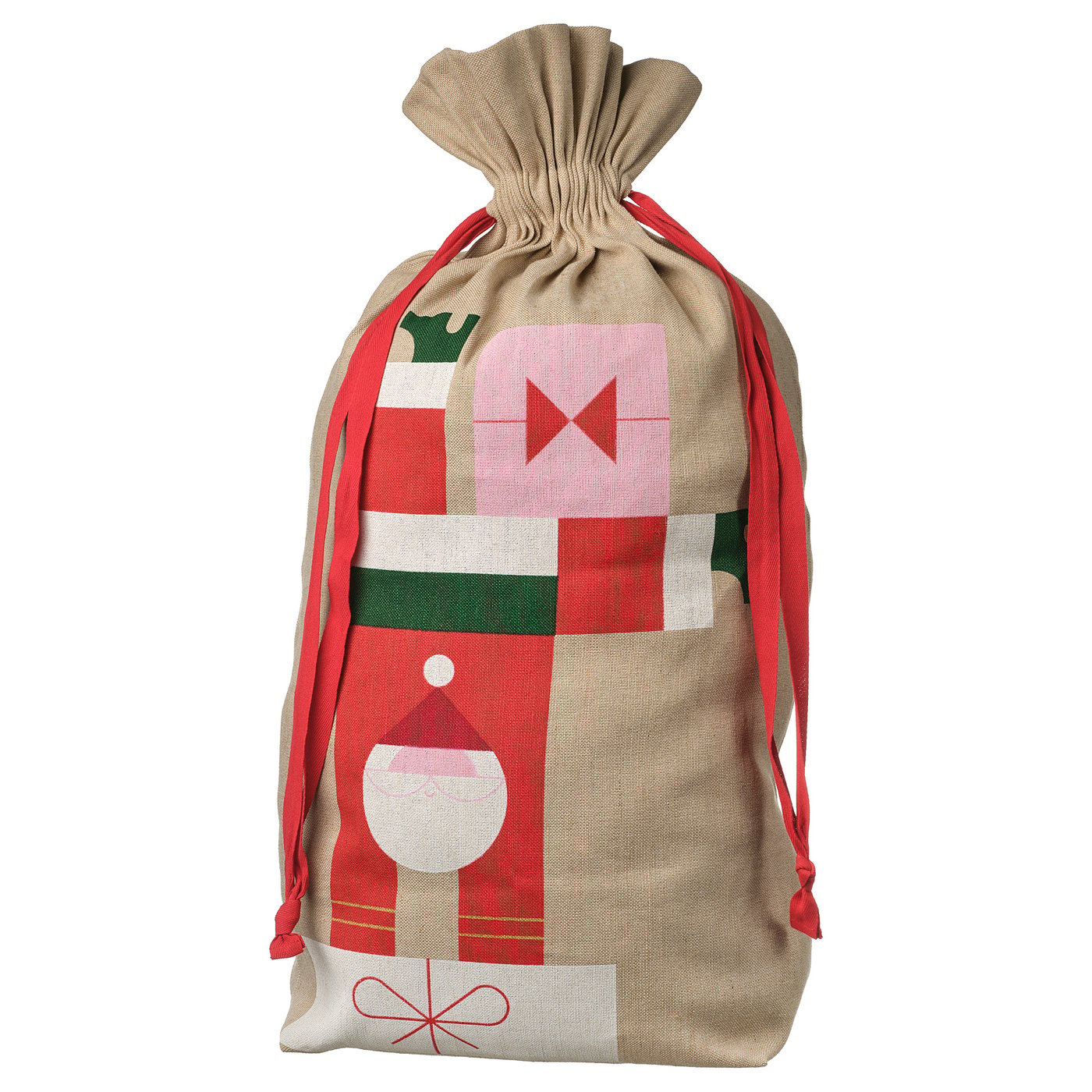 VINTERFINT sack with string, Santa Claus pattern, 90x56 cm - IKEA Spain