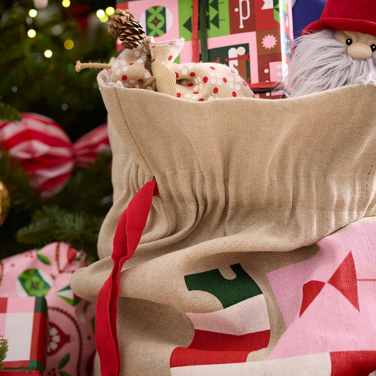 VINTERFINT sack with string, Santa Claus pattern, 90x56 cm - IKEA Spain